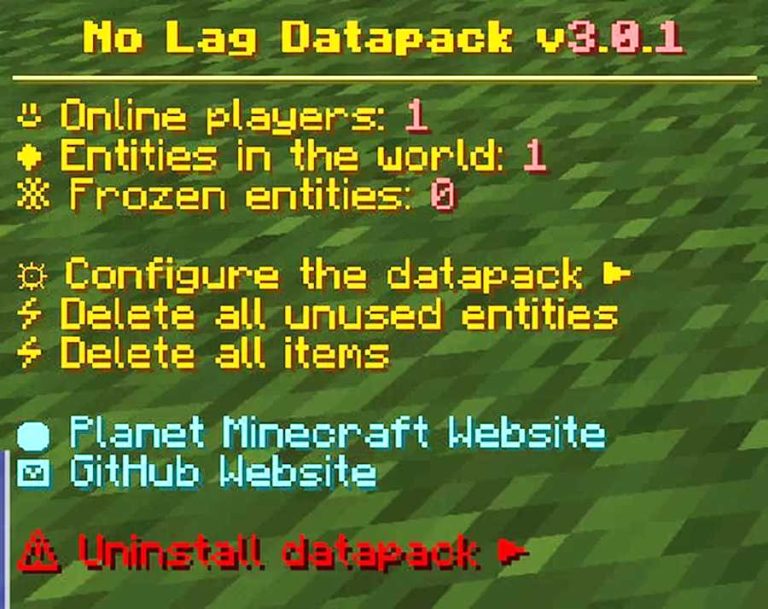 No Lag DataPack for 1.21.9 – 1.20.6 (Optimizes Performance)