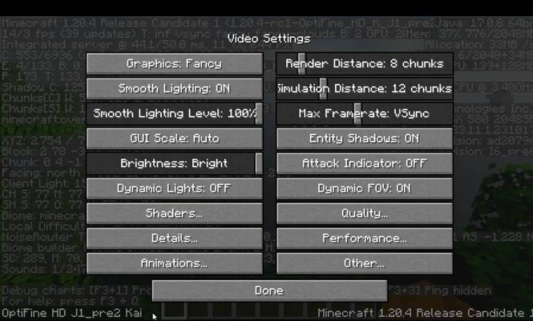 OptiFine 26.1.2 / 1.21.11 – Increase FPS with Shaders